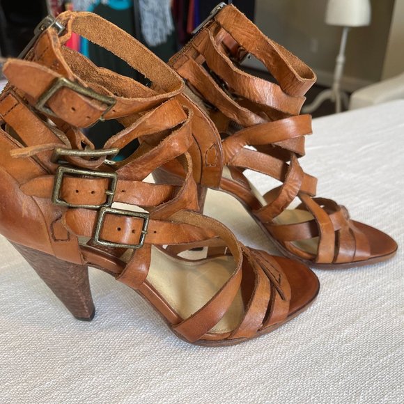 Frye | Shoes | New In Box Frye Mika Strappy Heel In Brown Size 75 ...